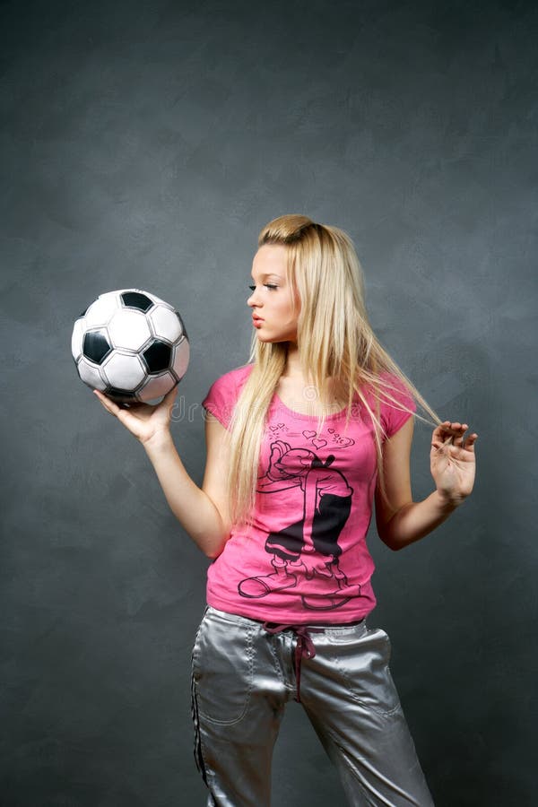 Blonde Girl with Soccer Ball Stock Photo - Image of woman, young: 11643782