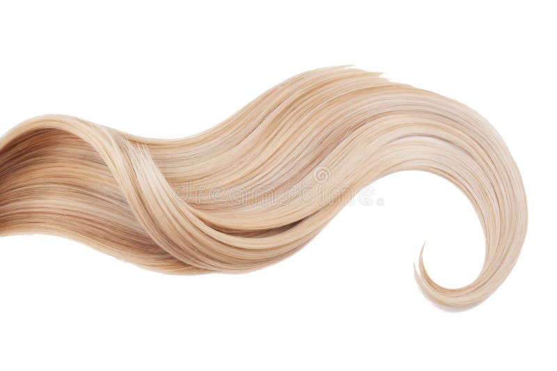 Blonde Hair Strand, Isolated on White Background Stock Illustration ...