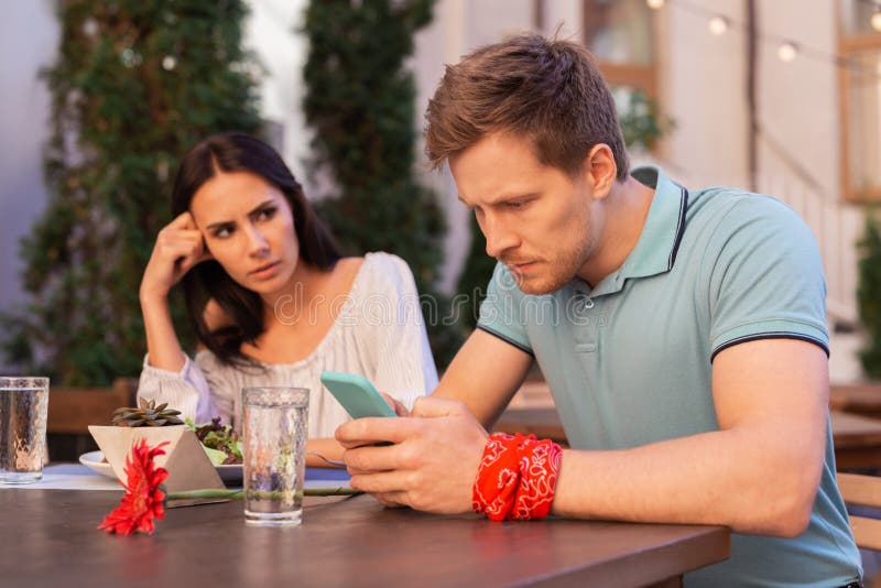 Divorce Breakup Separation Concept Depressed Man And Woman Divided
