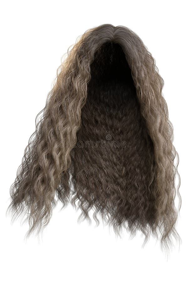 Blonde Long Curly Hair Front View Stock Illustration - Illustration of ...