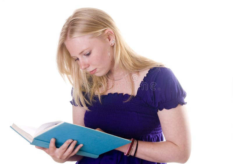 Blonde student studying stock image. Image of human, education - 12460221