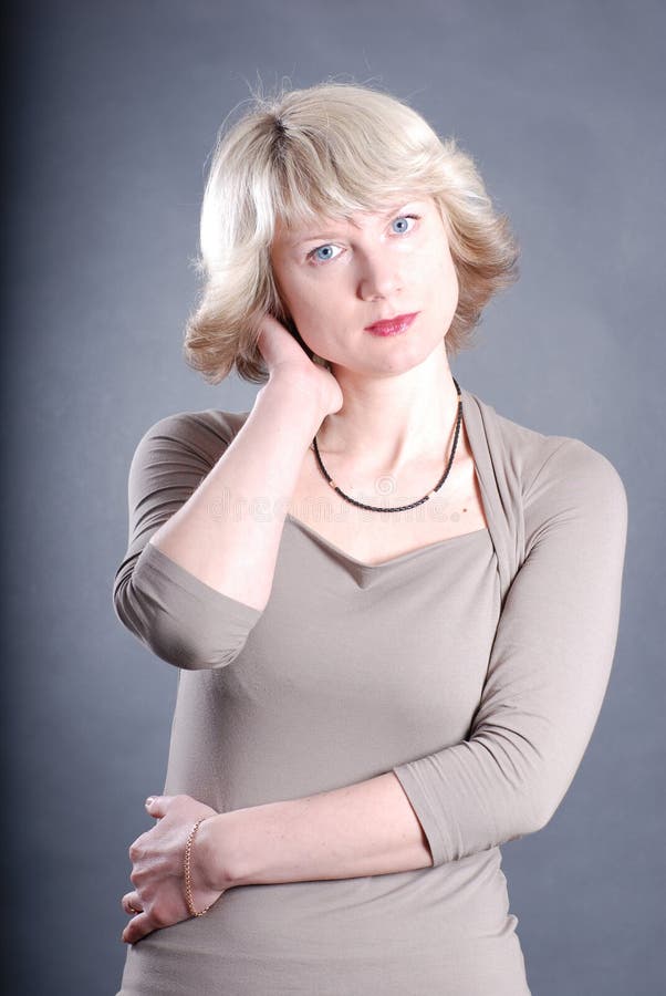 Blonde studio photo stock photo. Image of face, shoulders - 9164610