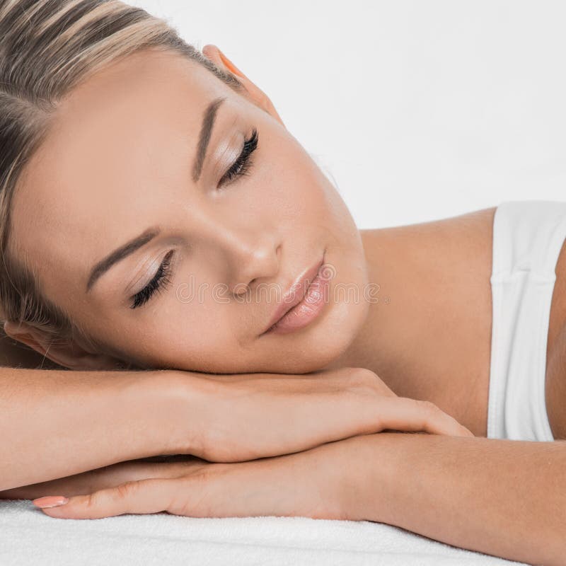 Blonde Woman Laying on Hands Stock Photo - Image of hand, purity: 122413182