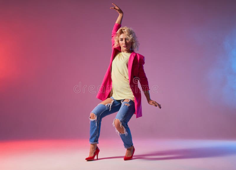 Pretty Woman Dancing on Stage Stock Photo - Image of jazz, elegance ...