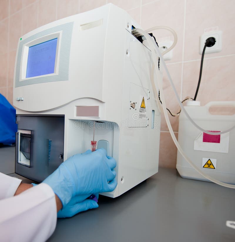 Blood analysis stock image. Image of glove, white, medical - 17808005