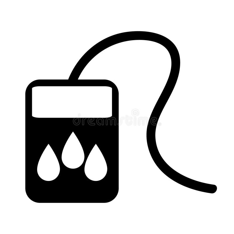 Blood Analysis Device Icon, on Transparent Background, Flat Line Design ...