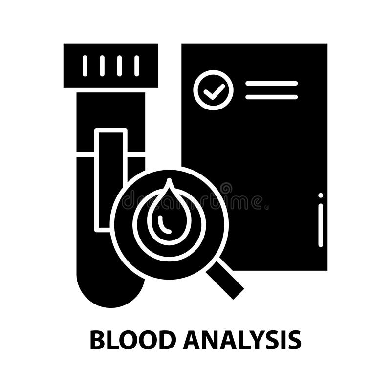 Blood Analysis Icon, Black Vector Sign with Editable Strokes, Concept ...