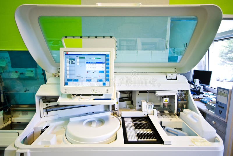 Blood Analysis Machine Detail Stock Photo - Image of equipment, blood ...