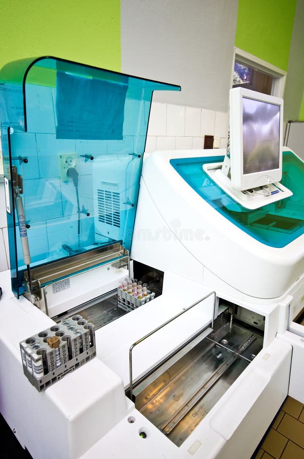 Blood Analysis Machine Detail Stock Photo - Image of healthcare, test ...