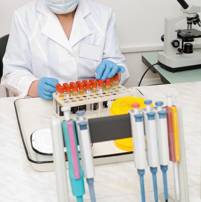Blood analysis procedure stock image. Image of bacteriological - 29133355