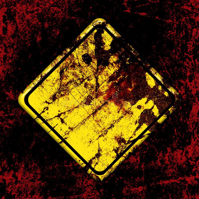Blood on Background Yellow Road Sign Stock Illustration - Illustration ...