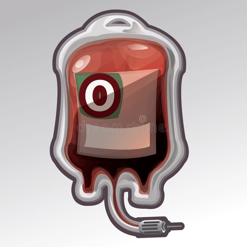 Blood Bag with Blood Group O. Vector Illustration Decorative Background ...