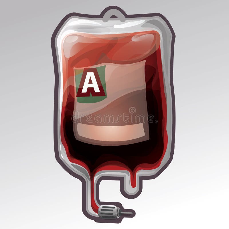 Blood Bag with Blood Group a. Vector Illustration Decorative Background ...