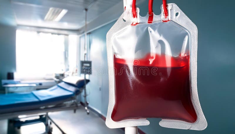 Blood Bag Hanging in a Hospital Scene Stock Illustration - Illustration ...