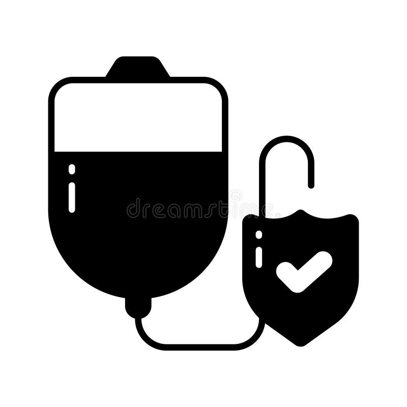 Blood Bag with Protection Shield Showing Concept Icon of Blood Bag ...