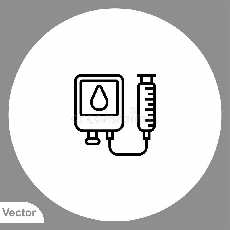 Blood Bag Vector Icon Sign Symbol Stock Vector - Illustration of blood ...