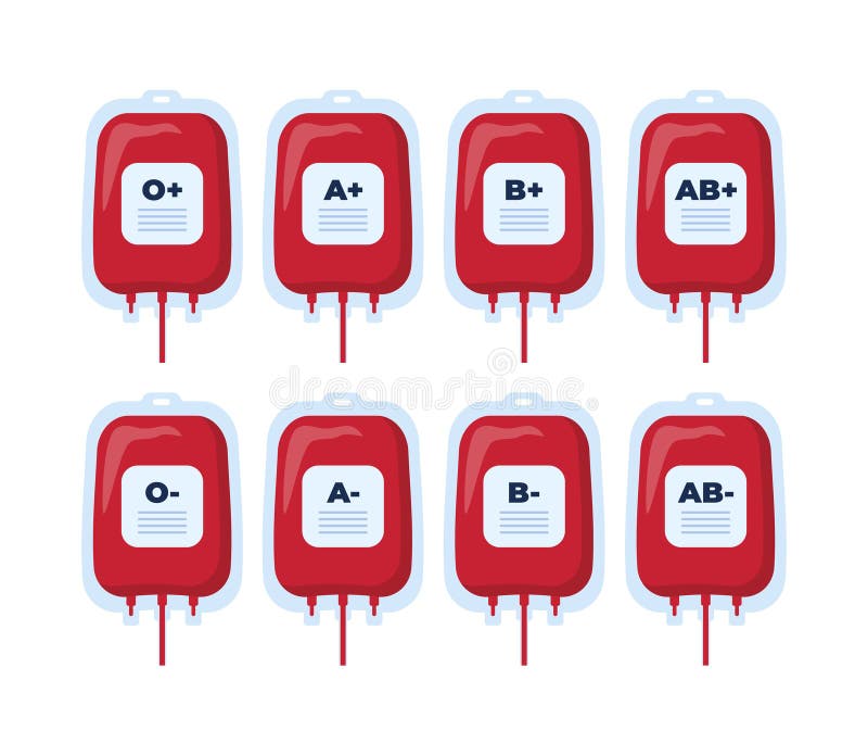 Blood Bags with Blood Types. Blood Group Vector Icons Stock Vector ...