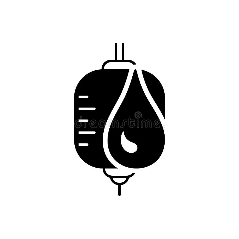 Black Solid Icon for Blood Bank, Donate and Blood Stock Vector ...