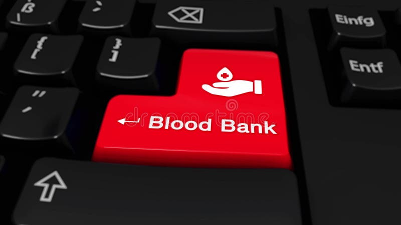 93. Blood Bank Round Motion on Computer Keyboard Button. Stock Footage ...