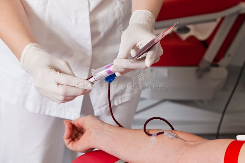 Blood from the Blood Donations in Blood Laboratory Stock Image - Image ...