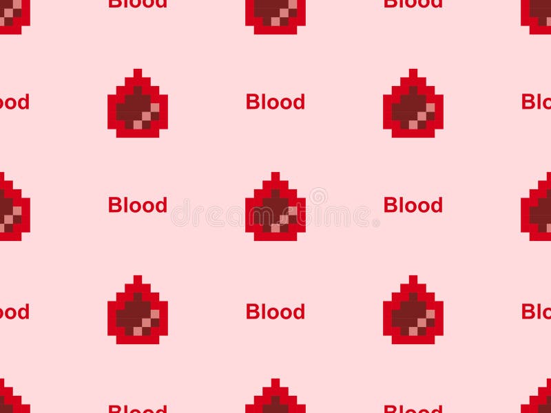 Blood Seamless Pattern on Pink Background.Pixel Style Stock ...