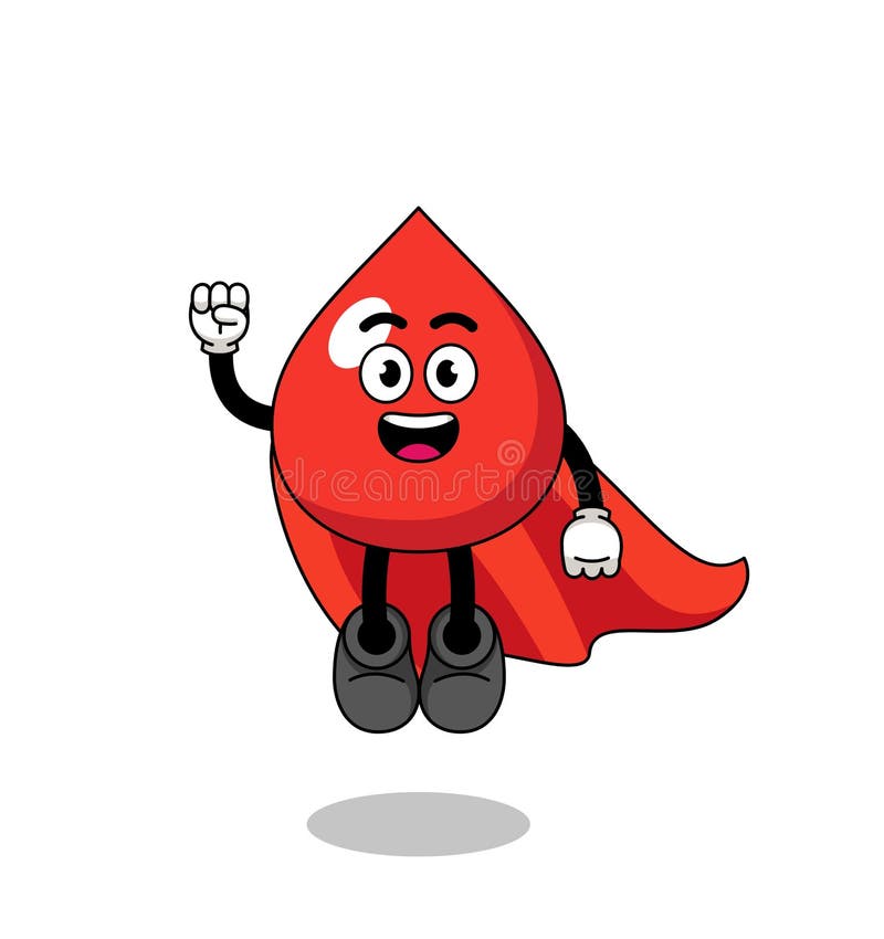 Blood Cartoon with Flying Superhero Stock Vector - Illustration of book ...