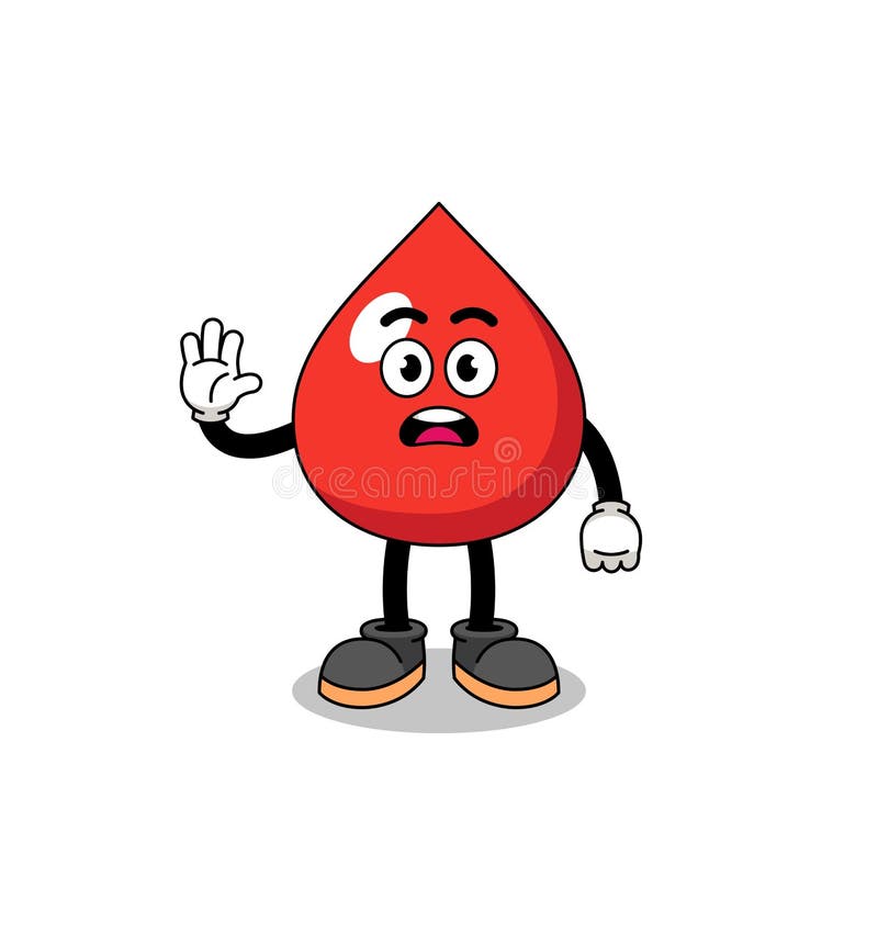 Blood Cartoon Illustration Doing Stop Hand Stock Vector - Illustration ...