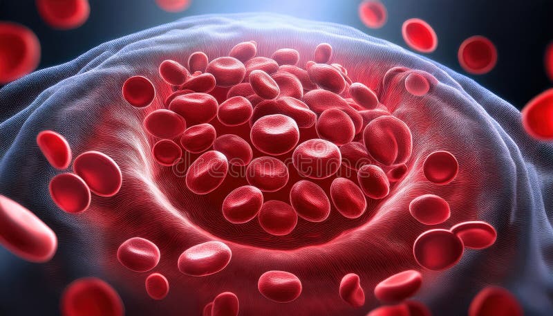 Blood Cell Dynamics Captured in a Stock Image - Image of visual ...