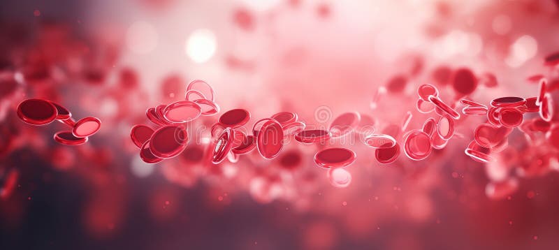 Blood Cells Close Up on Blurred Defocused Background, Abstract Detailed ...