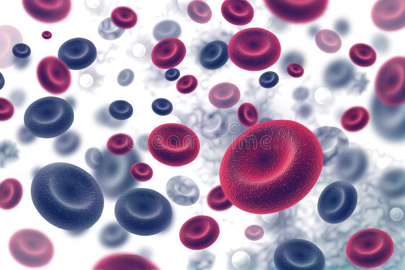 Blood cells in an artery stock illustration. Illustration of cell ...