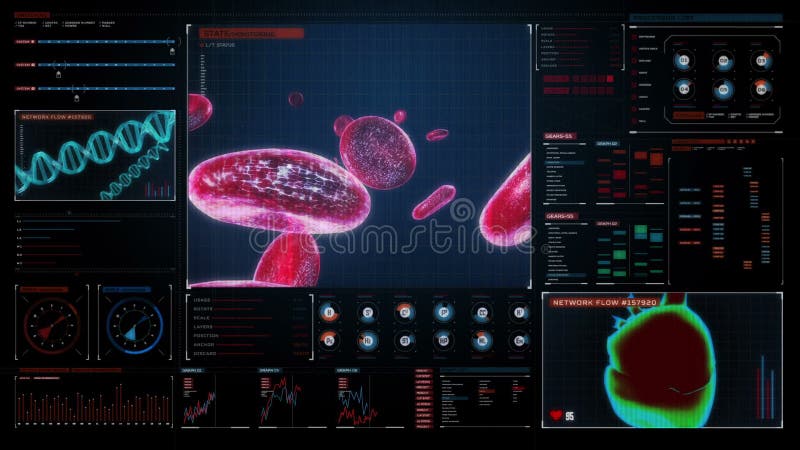 Blood Cells.Human Cardiovascular System, Futuristic Medical Application ...