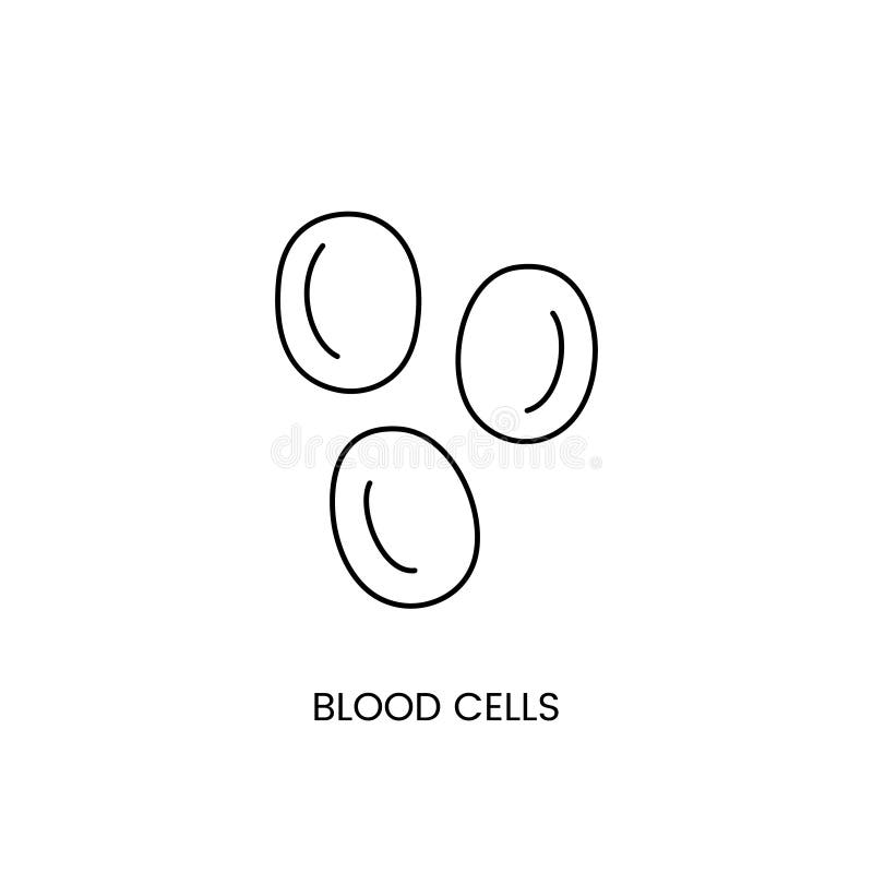 Blood Cells Icon Line in Vector, Biological Material for Laboratory ...