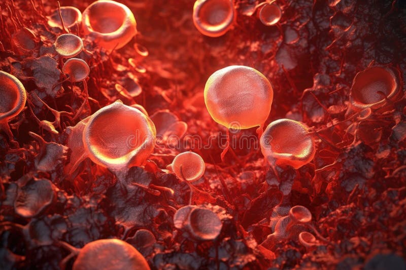Blood Cells Magnified Under Microscope Light Stock Illustration ...