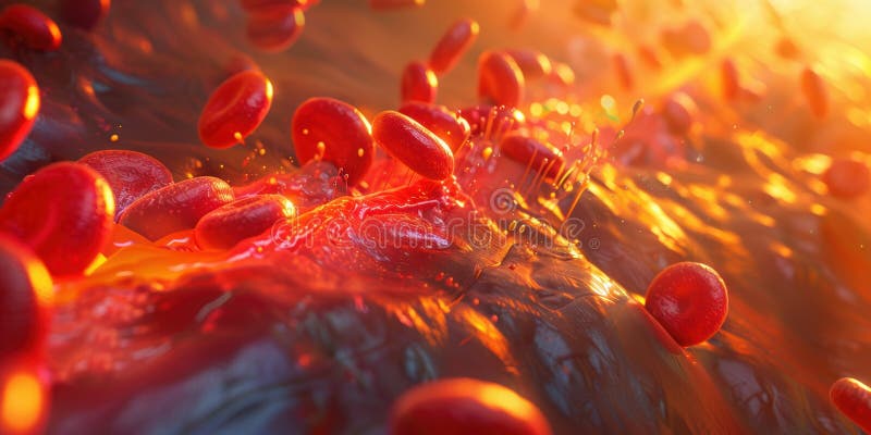 Blood Cells in Motion. Created by Generative Artificial Intelligence ...