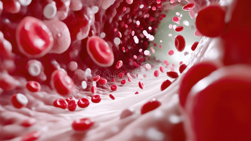 Blood Cells and Platelets Under Microscope. Stock Illustration ...