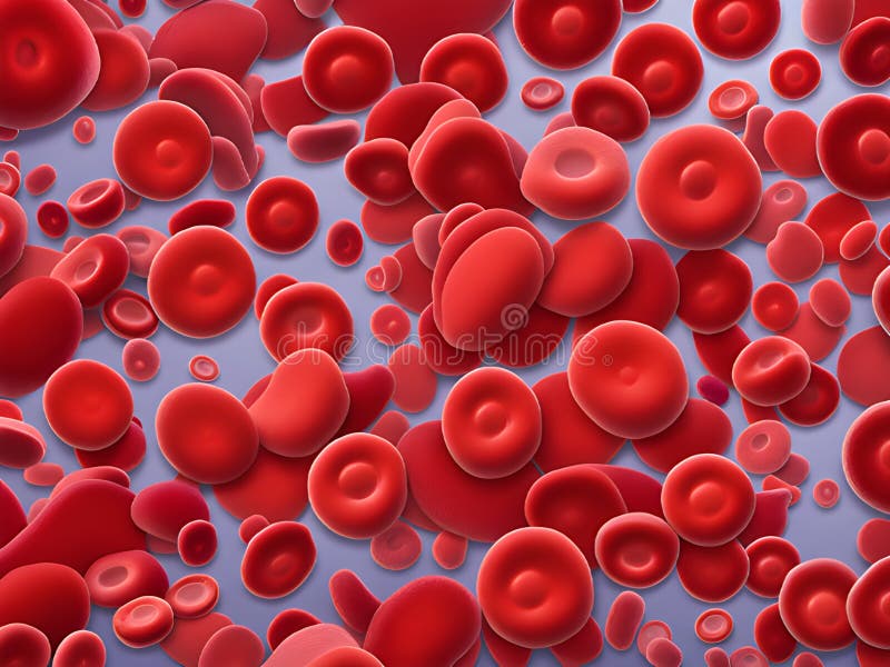 Blood Cells in Red Color, 3d Illustration, Background Stock ...