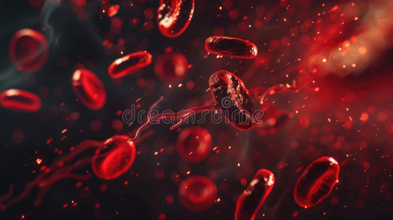 Blood Cells Suspended in Mid-air, a Close-up View Stock Photo - Image ...