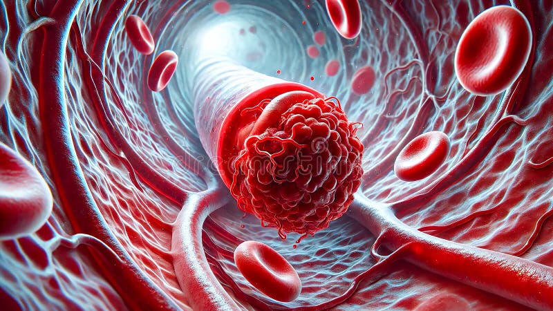 Blood Clot in a Deep Vein,clot Obstructing Blood Flow and Surrounding ...