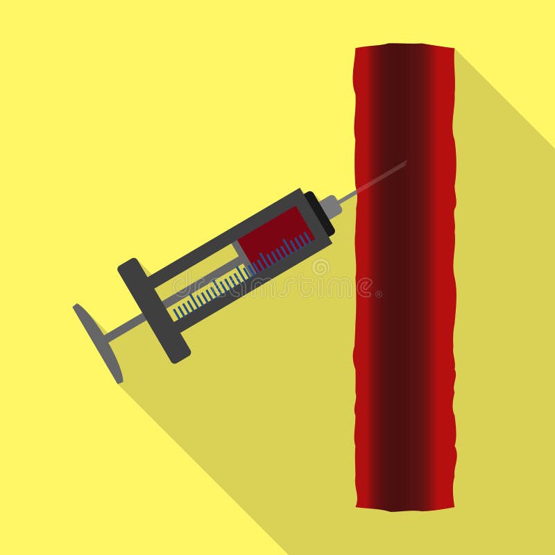 Blood Collecting Sample from Vein Flat Icon Stock Vector - Illustration ...