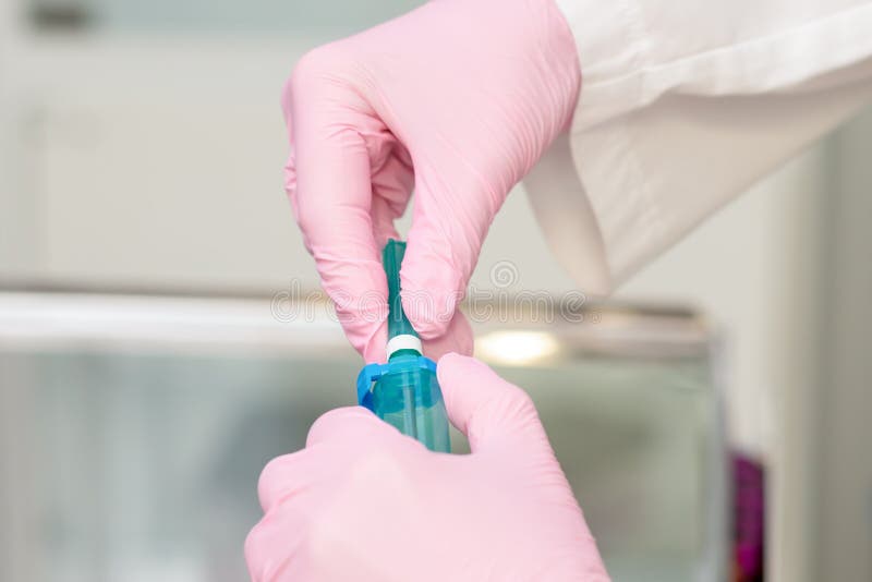 Blood Collection System in Hands Stock Photo - Image of measure ...