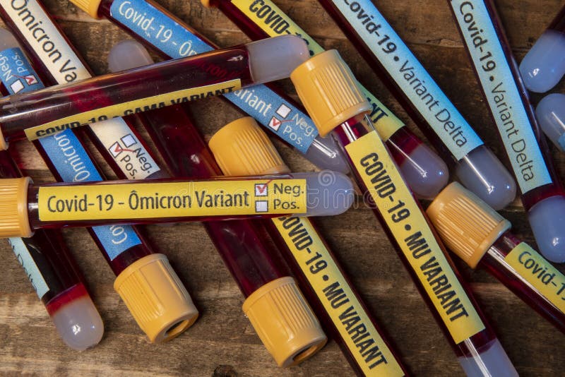 Blood Collection Tubes with Labels of Different Coronavirus Variants ...