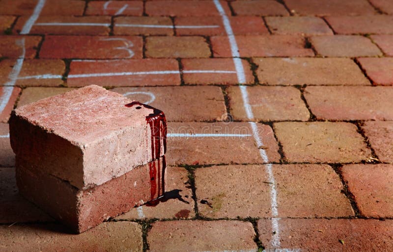 Blood covered bricks stock image. Image of scene, pavement - 14803697