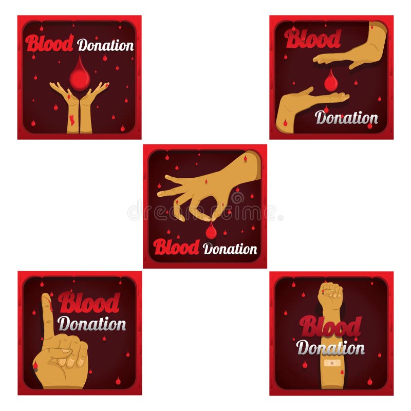 Blood Donation Collection. Vector Illustration Decorative Design Stock ...
