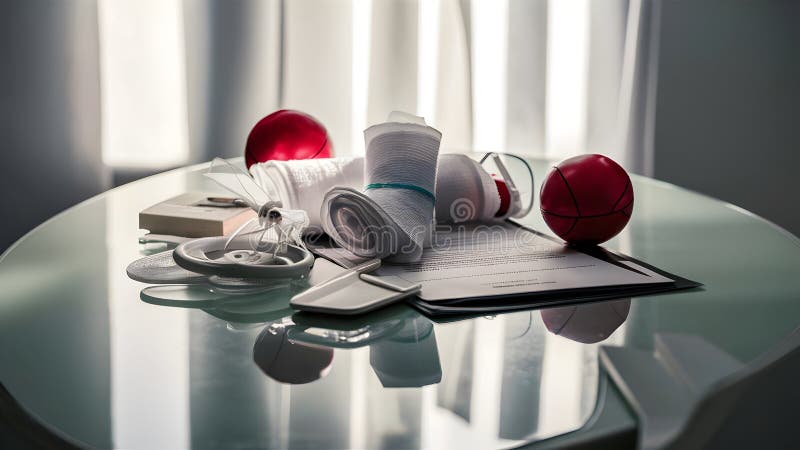 Blood Donation Kit on Table Stock Photo - Image of layout, donation ...