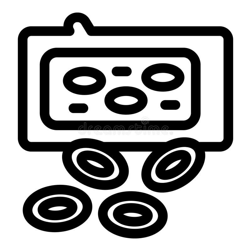 Blood Donation Pack with Falling Blood Drops Icon Stock Illustration ...