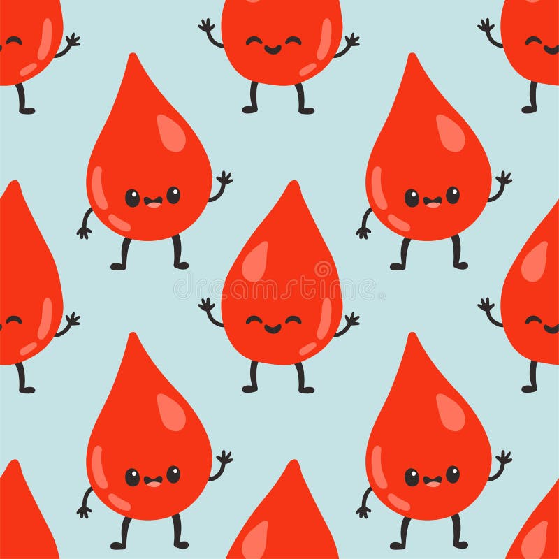 Blood Donation Seamless Pattern with Doodle Elements. World Blood Donor ...