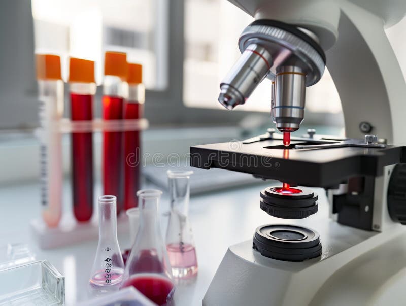 Blood Drawing Equipment in Laboratory for Analysis Stock Image - Image ...