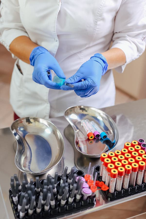 Blood Drawing Equipment in Laboratory for Analysis Stock Photo - Image ...