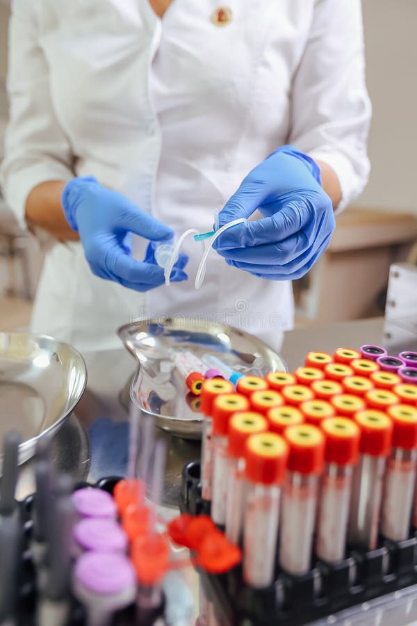 Blood Drawing Equipment in Laboratory for Analysis Stock Photo - Image ...