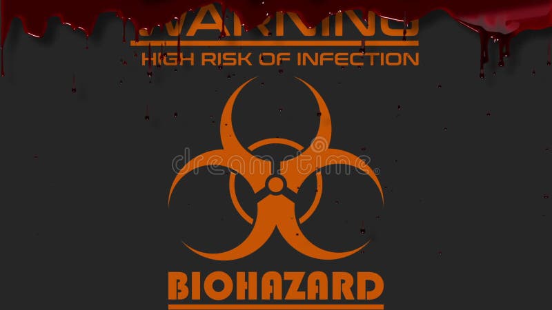 Blood Dripping Animation Over Sign for Biohazard Stock Footage - Video ...